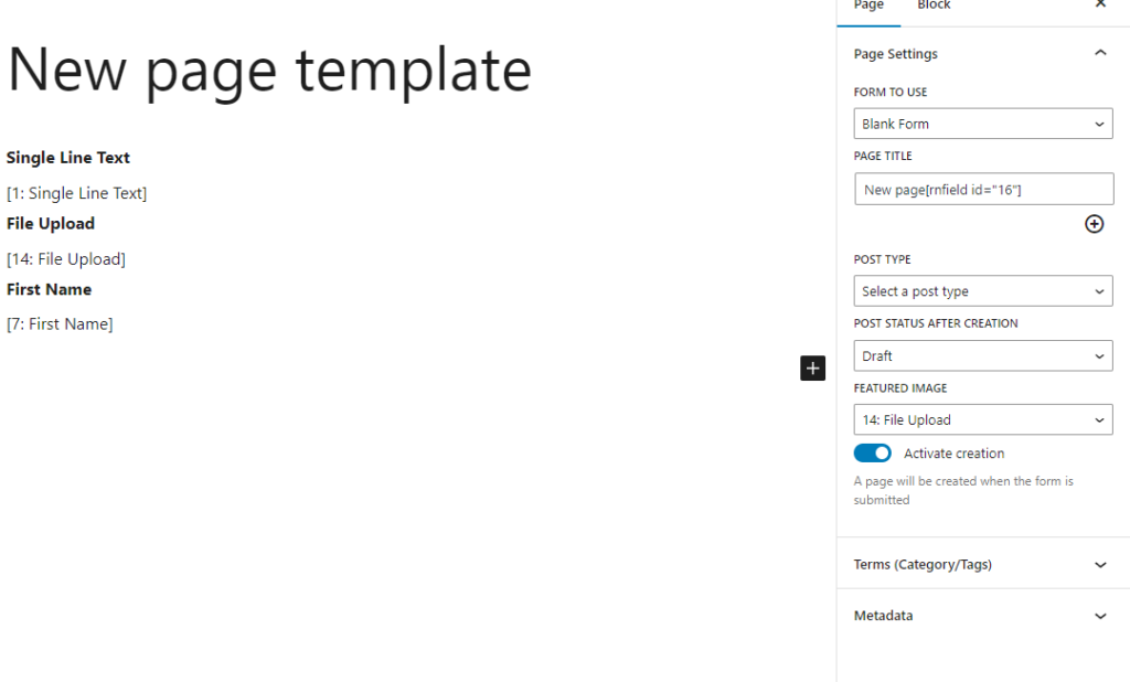 Gutenberg submission to post - FormWiz